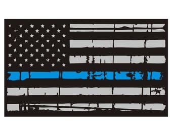 Police flag sticker | Etsy