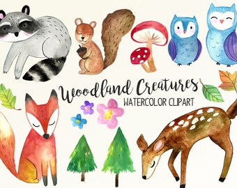Woodland creatures clipart | Etsy