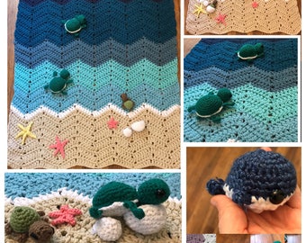 Sea turtle blanket | Etsy