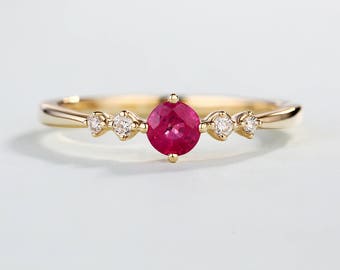 Ruby wedding ring | Etsy