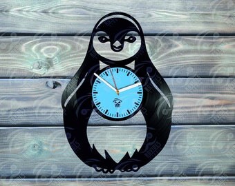 Penguin clock | Etsy