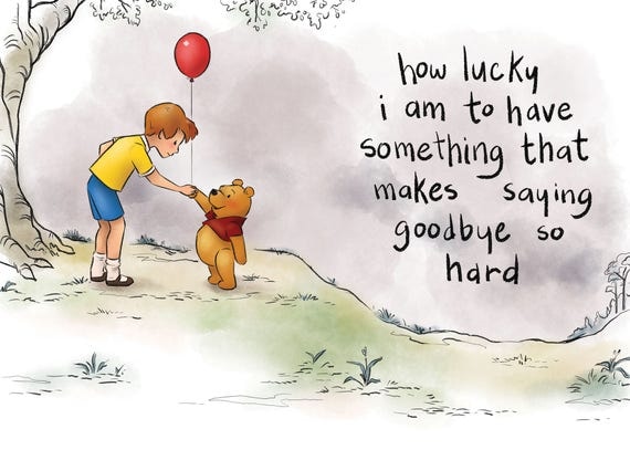 How Lucky I Am Winnie the Pooh Art Prints Set of 4