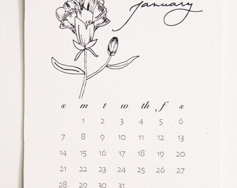 Calligraphy calendar | Etsy