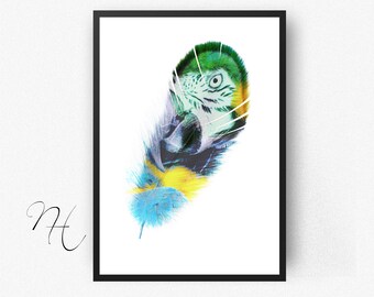 Parrot poster | Etsy
