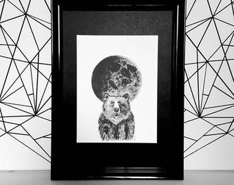 Black bear drawing | Etsy