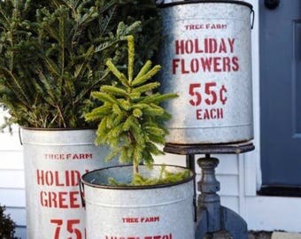 Galvanized buckets | Etsy