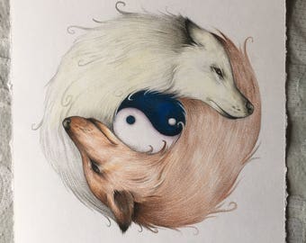 Yin yang drawing | Etsy