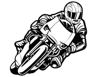 Motorcycle rider svg | Etsy