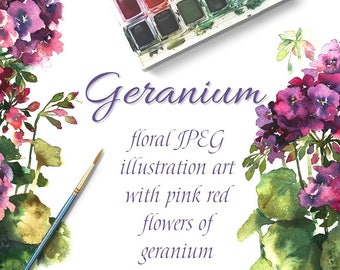 Geranium print | Etsy