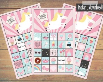 Unicorn bingo game | Etsy
