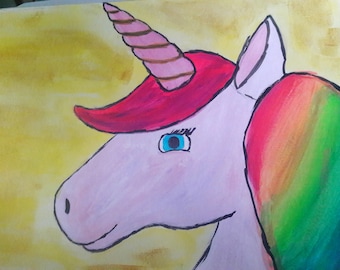 Unicorn painting | Etsy