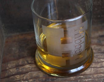 Etched whiskey glass | Etsy