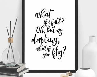 What if you Fly Inspirational Quote Wall Art Erin Hanson