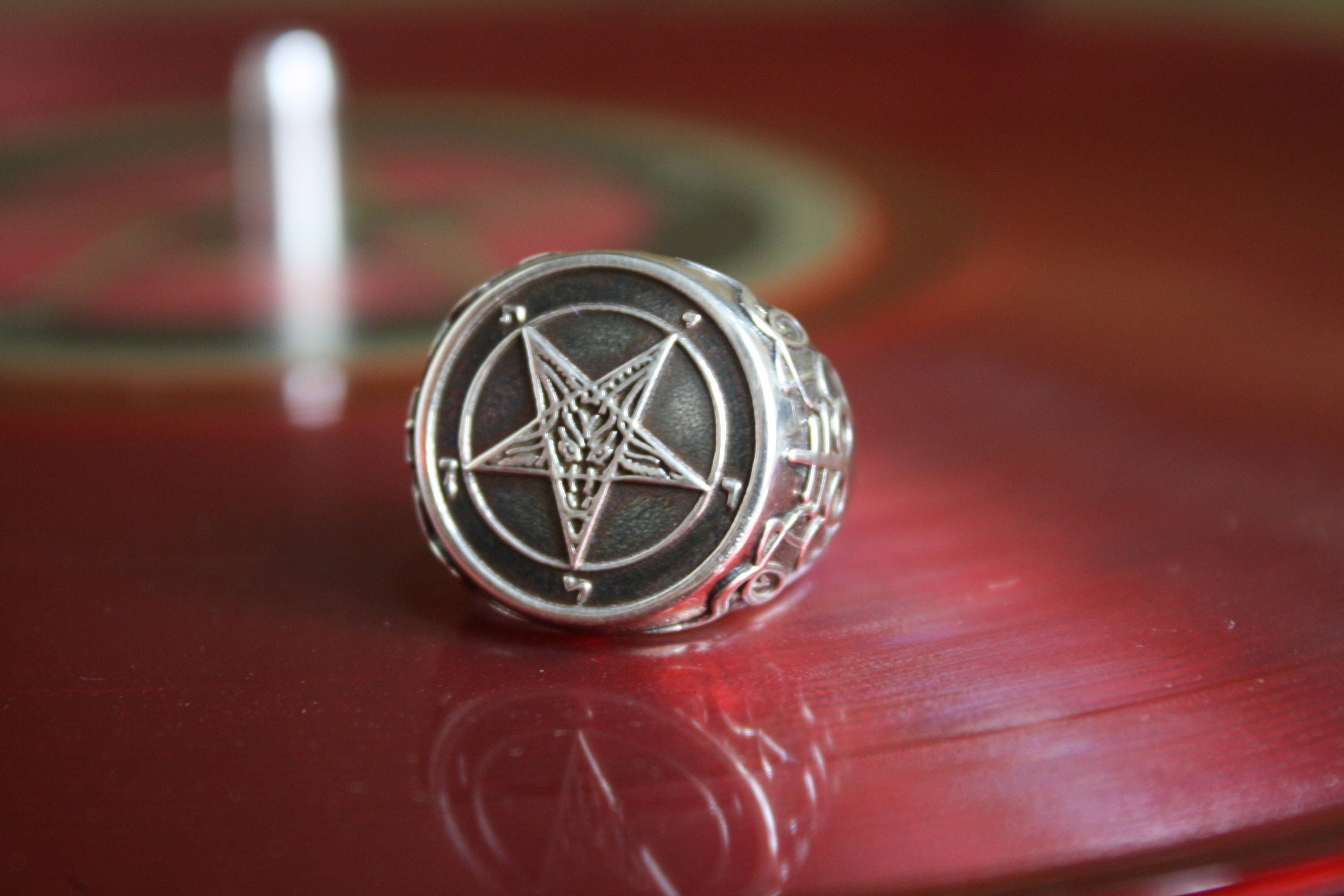 Satanic Sterling Silver Ring