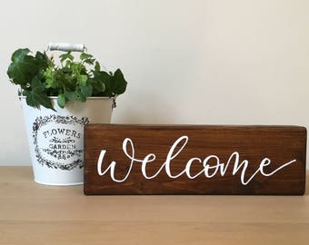 Wooden welcome sign | Etsy