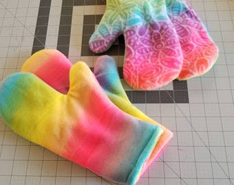 Rainbow mittens | Etsy