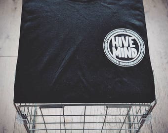 HIVE MIND Laser Cut Shirt Kimono Top Black Sweatshirt Crop