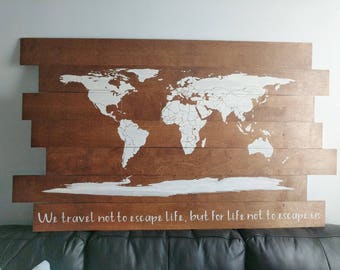 Wooden world map | Etsy