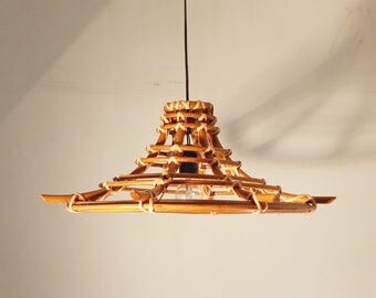 Rattan pendant light | Etsy