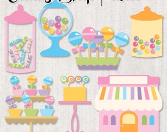Candy shop clipart | Etsy