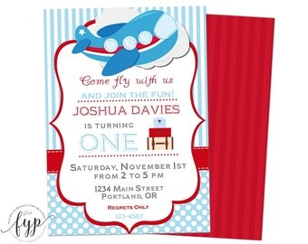 Airplane invitation | Etsy