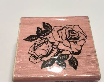 Rose rubber stamp | Etsy