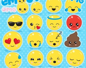 Kawaii Face Clipart Cute Faces Clip Art Expression Happy Sad
