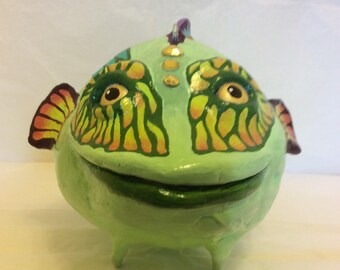 Colorful fish art | Etsy