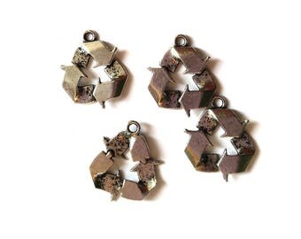 Recycle symbol charm | Etsy