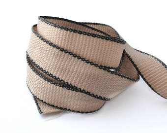 Beaded Ribbon Trim Ivory Pearl and Silver Beads Lace Trim on