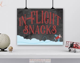 In flight snack sign | Etsy