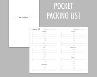 Packing List PDF File/Printable