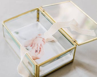 Gold glass box | Etsy