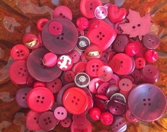 Red vintage buttons | Etsy
