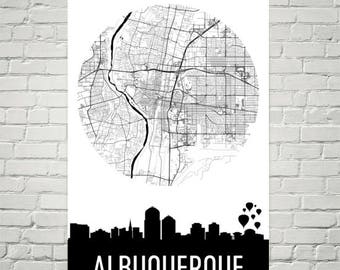 Albuquerque Skyline Art Print Albuquerque Artwork