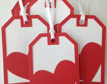 Red gift tags | Etsy