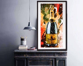 Champagne art | Etsy