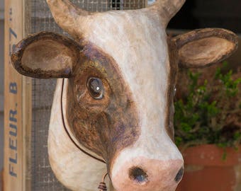 Cow head wall mount | Etsy