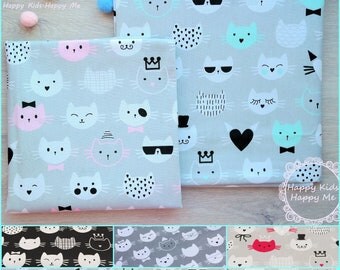 Cat print fabric | Etsy