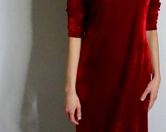 Red velvet dress | Etsy