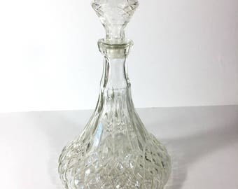 Flat glass decanter | Etsy