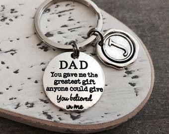 Personalized Father Daughter Keychain Necklace Set