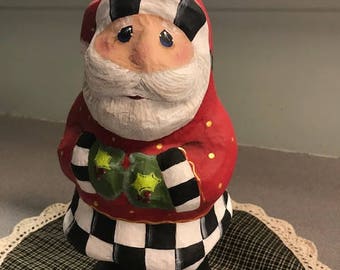 Paper mache santa | Etsy