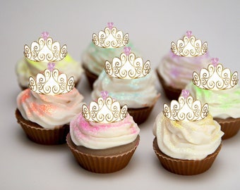 Silver Pearl Edible Sugar Tiara Cake Topper