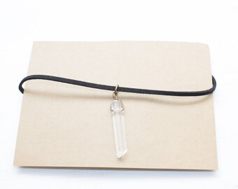 Crystal point choker | Etsy