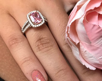 Pink cz ring | Etsy