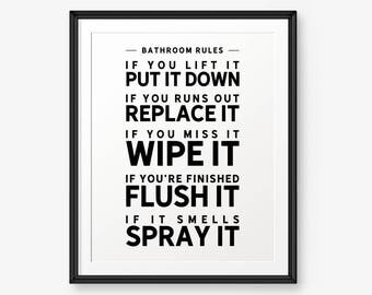 Washroom rules | Etsy