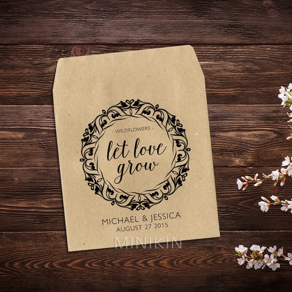 Wedding Seed Packets Rustic Wedding Favor Seed Packet Favor