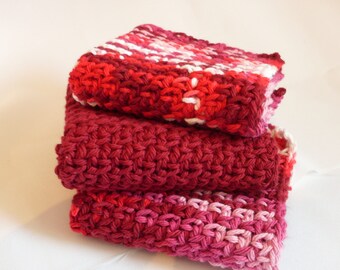 Red White Blue Dishcloth Patriotic Crochet Washcloth Kitchen
