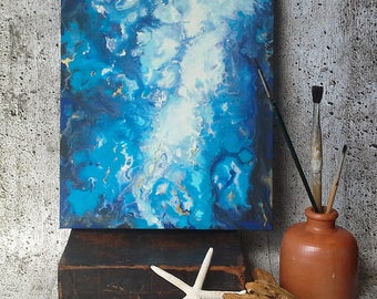 Teal painting | Etsy